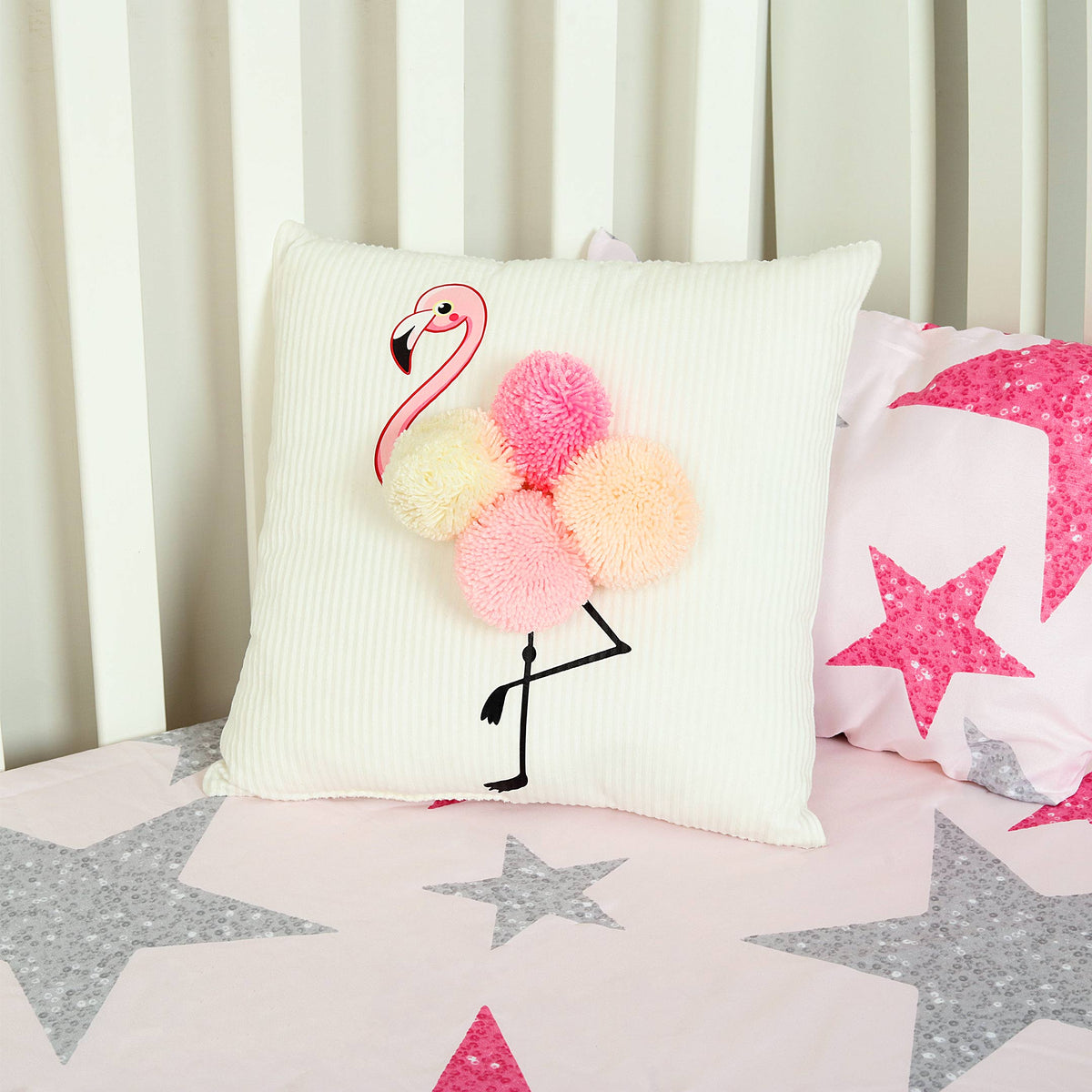 Fluffy Flamingo Baby Cushion – The Baby Store